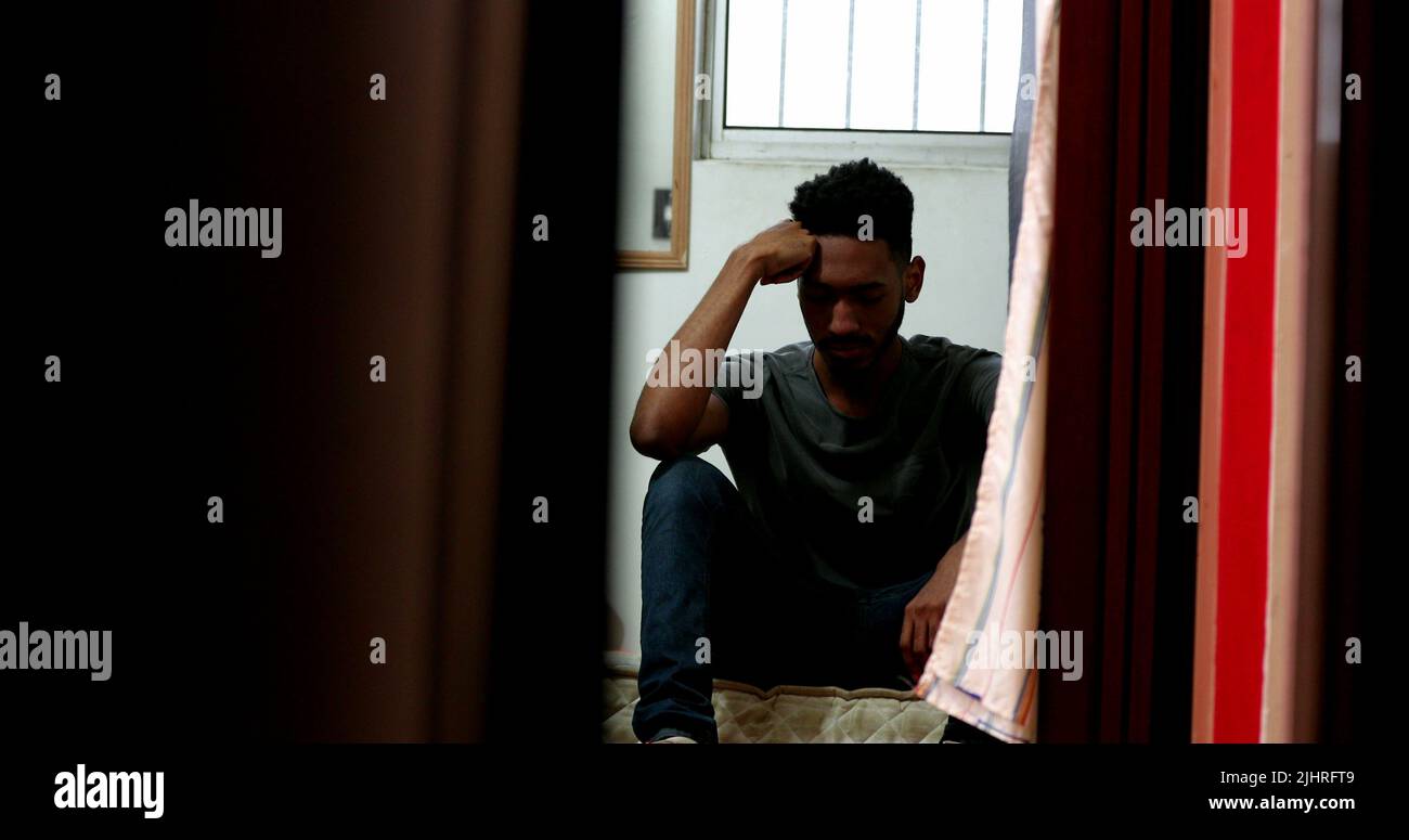 Troubled black man feeling unhappy hi-res stock photography and images ...