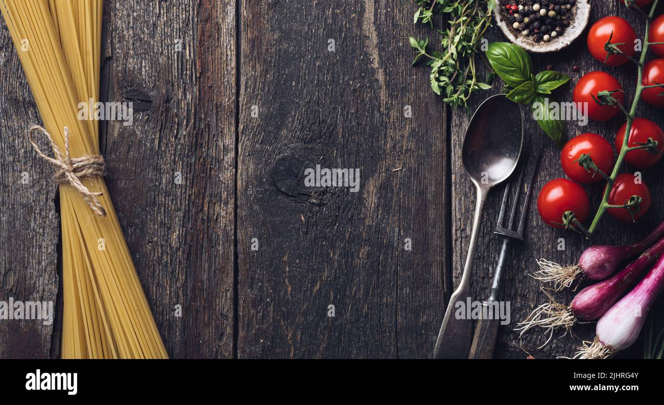 Food background, Italian cuisine ingredients Stock Photo - Alamy