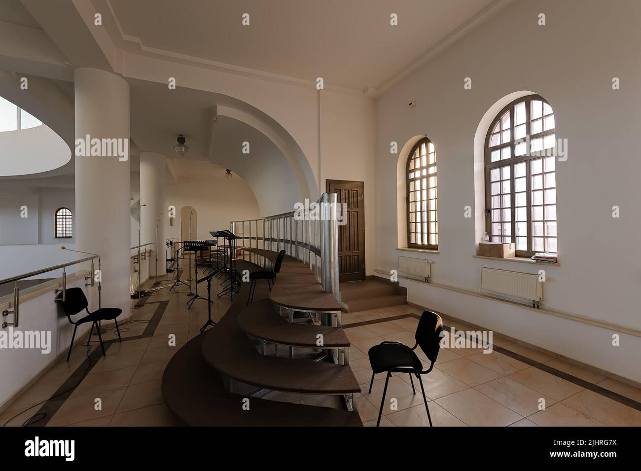 Dark and empty choral chamber of a traditional church Stock Photo - Alamy