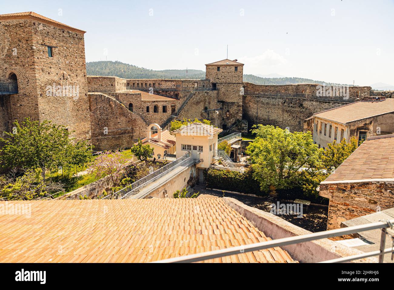 The famous Thessaloniki fortress in Greece on a sunny day Stock Photo ...
