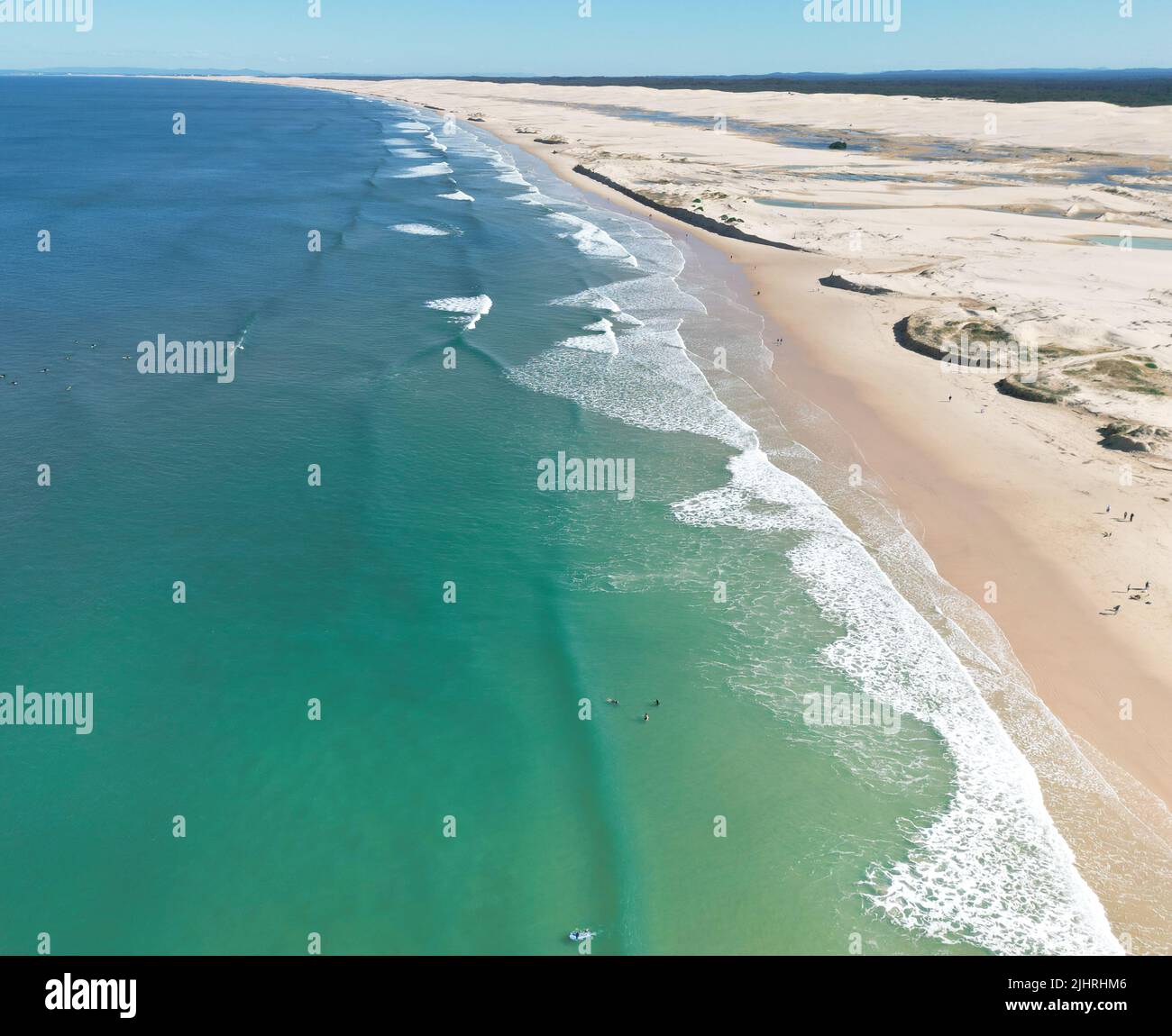 A beautiful image of the wavy sea in Birubi Beach, Australia Stock ...