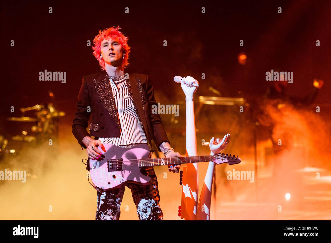 Oakland, California. July 19, 2022, Machine Gun Kelly performs during ...