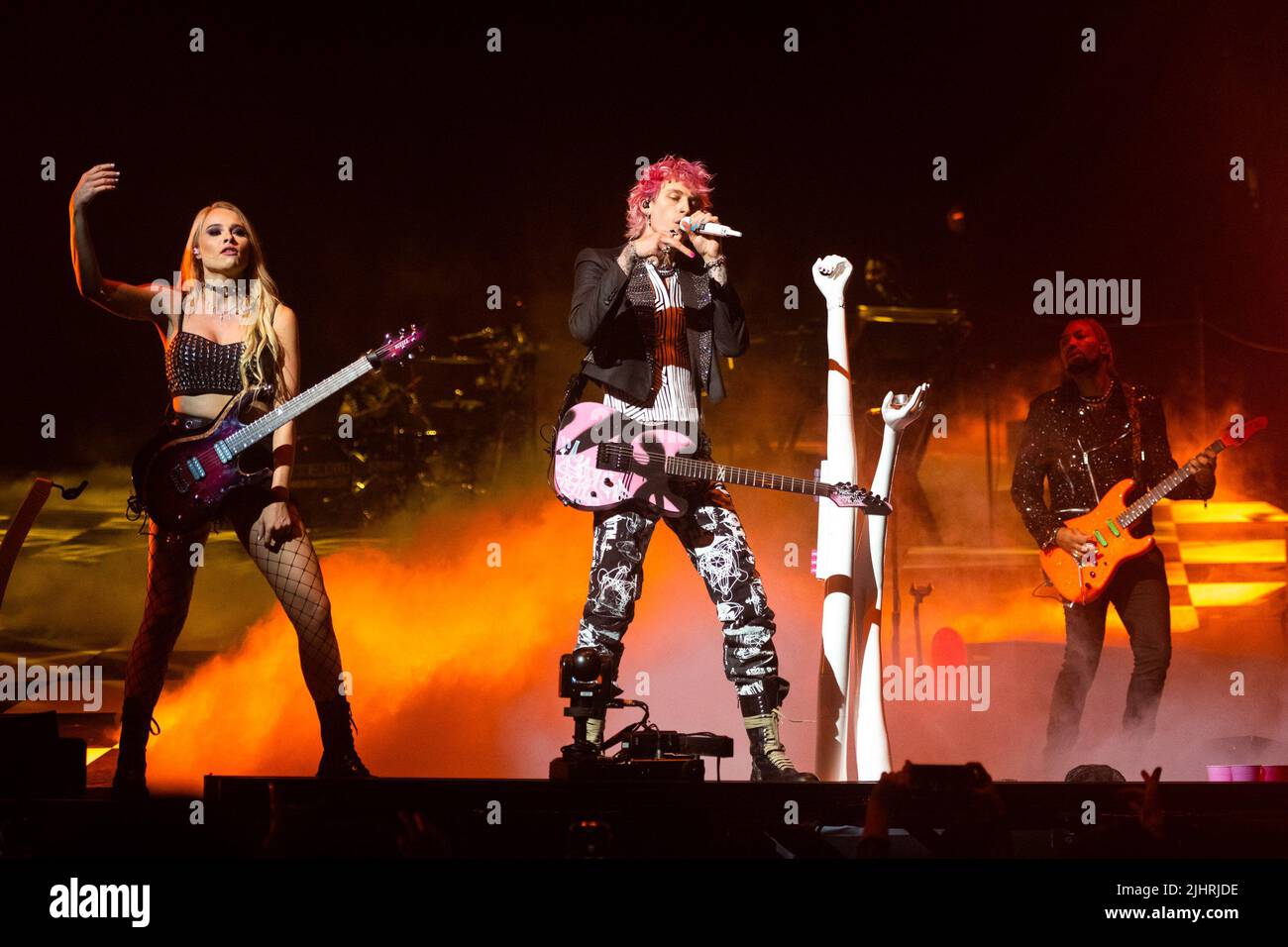 Machine Gun Kelly performs during the The Mainstream Sellout Tour at ...