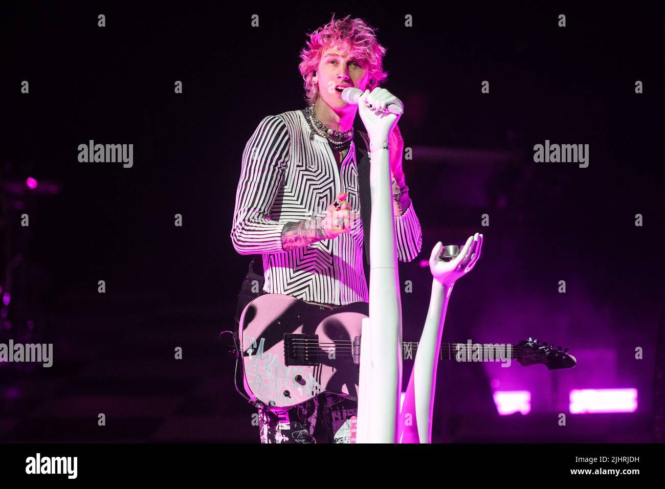 Machine Gun Kelly performs during the The Mainstream Sellout Tour at ...
