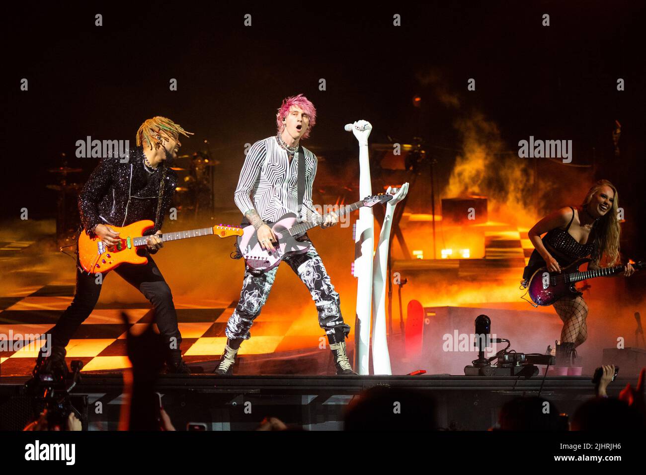 Machine Gun Kelly performs during the The Mainstream Sellout Tour at ...