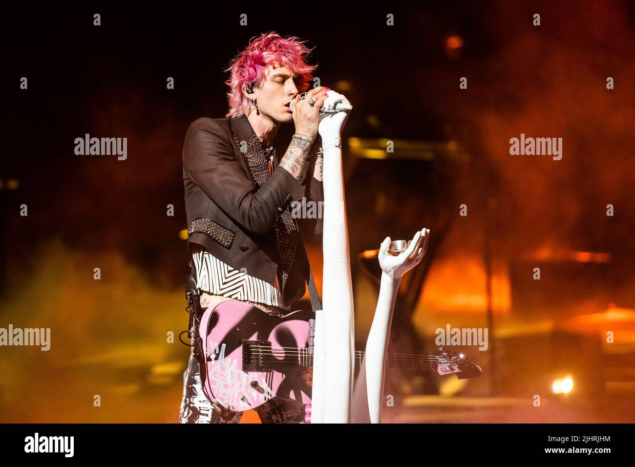 Machine Gun Kelly performs during the The Mainstream Sellout Tour at ...
