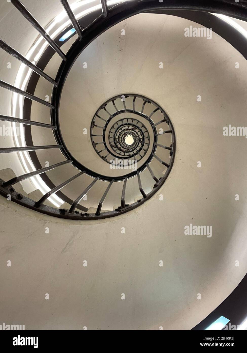 A low angle of round staircase Stock Photo - Alamy