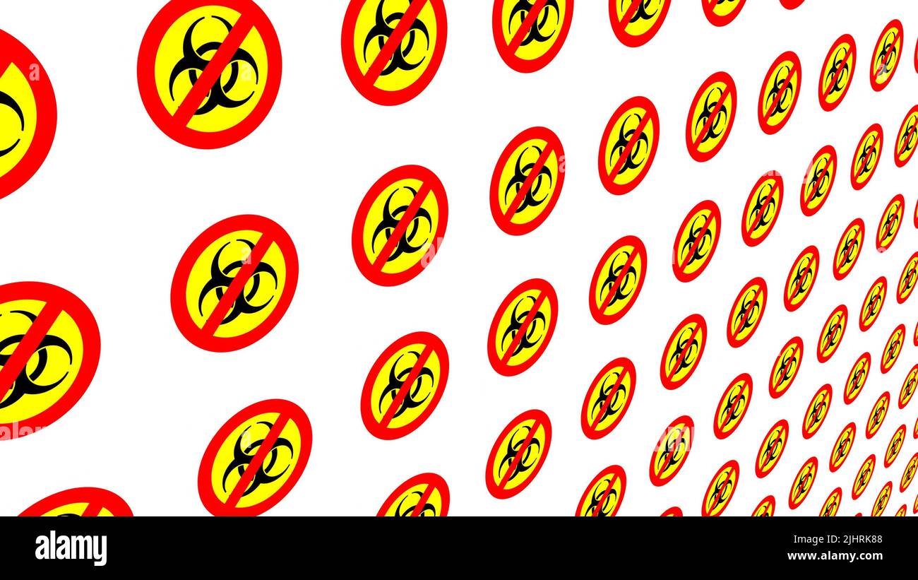 An illustration of a background with biohazard signs on white Stock ...