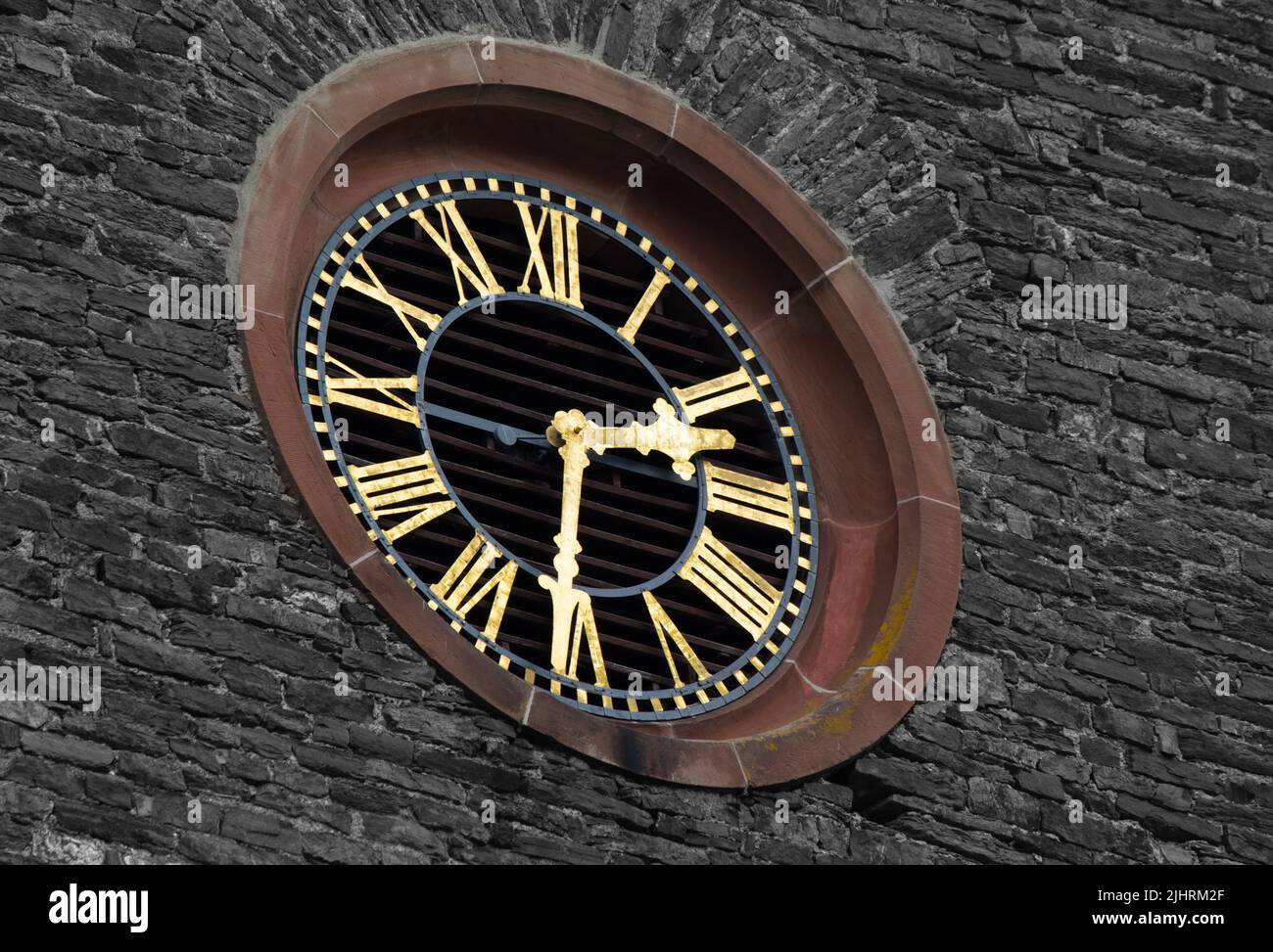 A low angle of a clock on a building in a daylight Stock Photo - Alamy