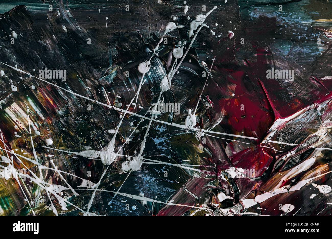 Dark and blood mood Contemporary Abstract background, Oil and acrylic ...