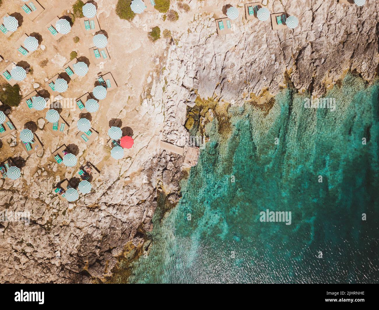 Aerial view of the wonderful Caribbean sea of the Tremiti islands ...