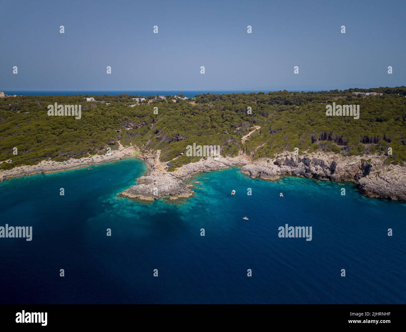 Aerial view of the wonderful Caribbean sea of the Tremiti islands ...