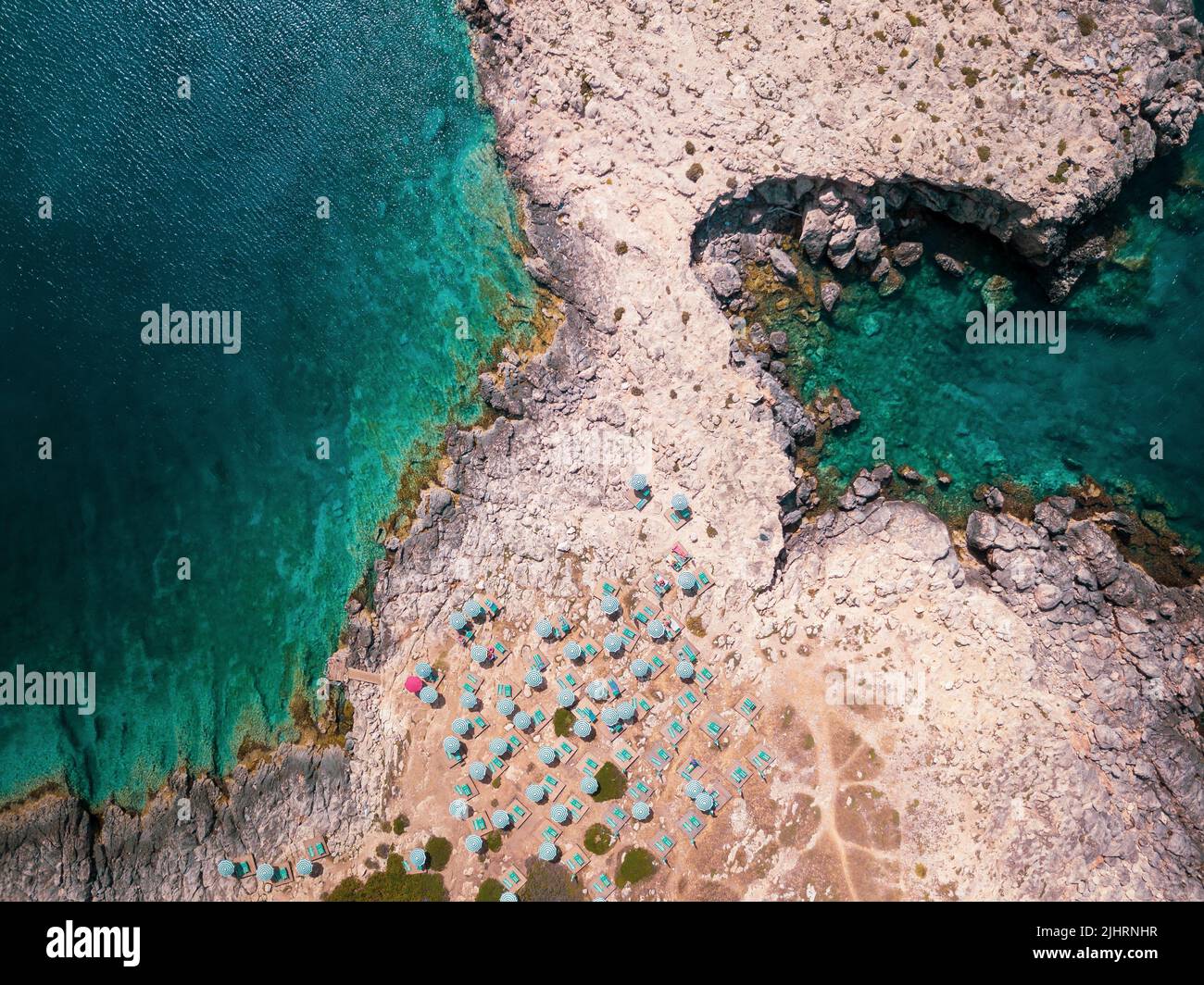 Aerial view of the wonderful Caribbean sea of the Tremiti islands ...