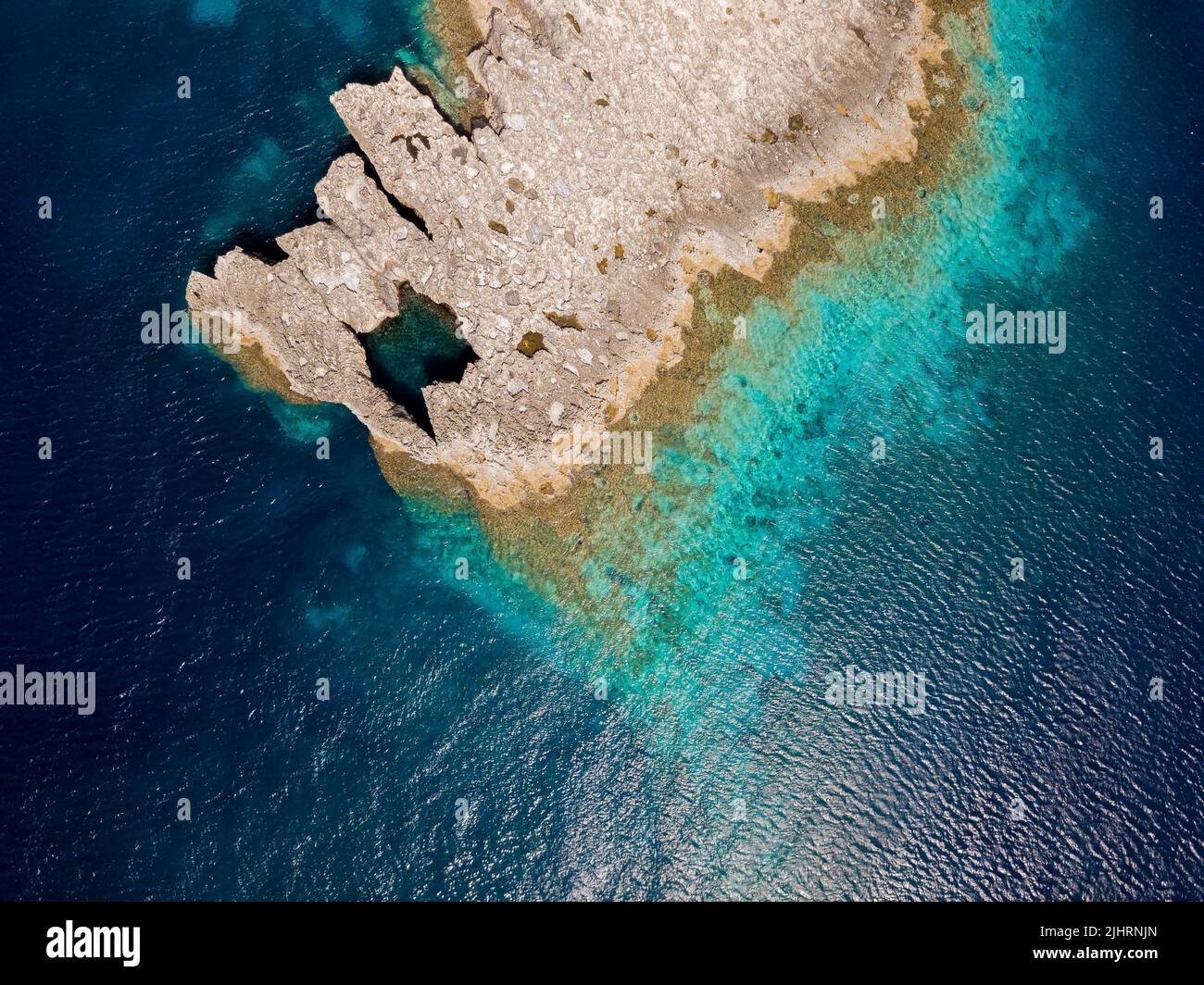 Aerial view of the wonderful Caribbean sea of the Tremiti islands ...