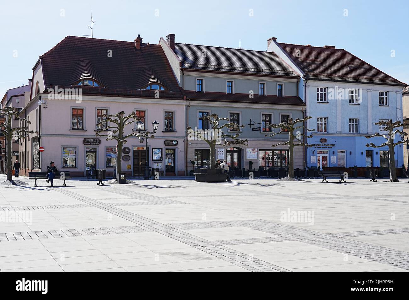 PSZCZYNA, POLAND on MARCH 2022: Three houses on square in european city ...