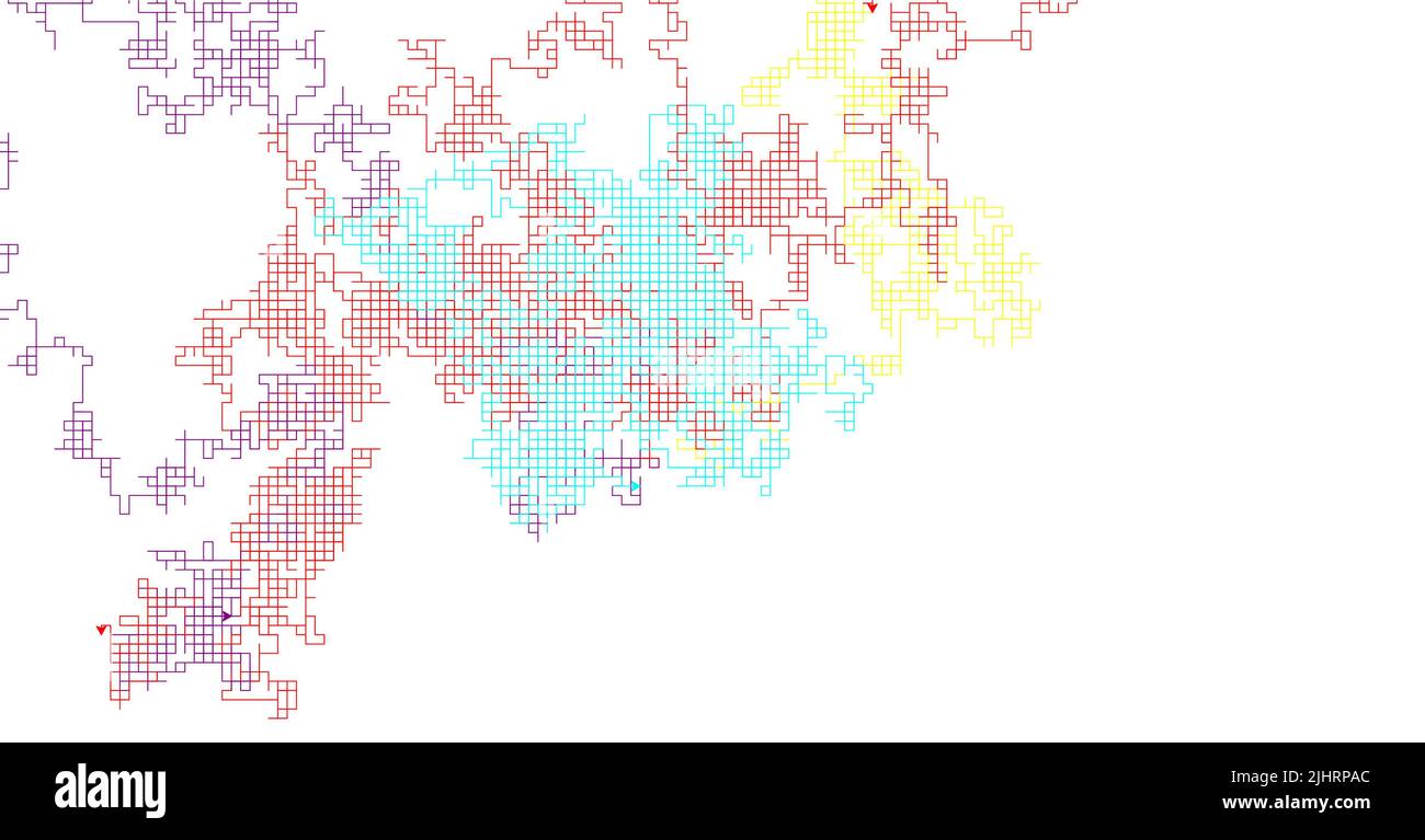 A geography world map formed by colorful shaped on white background ...