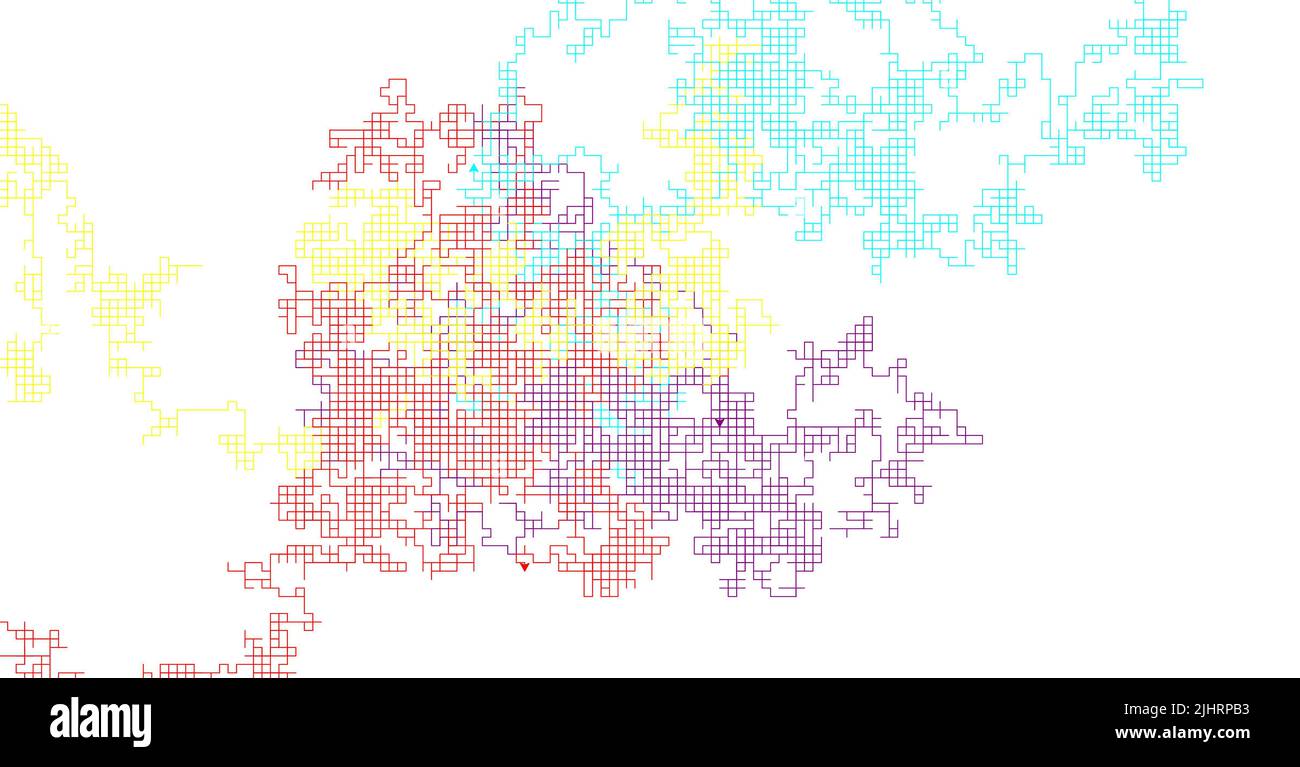 A geography map formed by colorful squares on white background surface ...