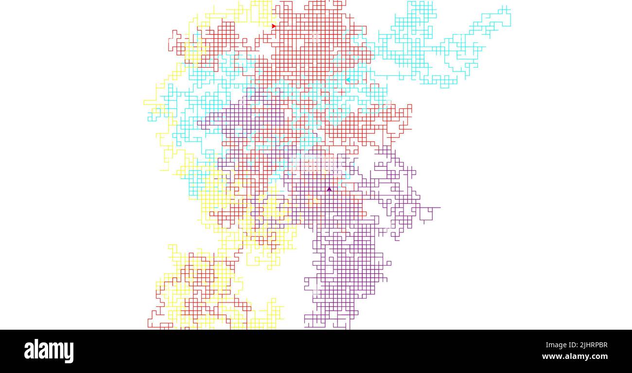 A map of countries designed by colorful squares on white background ...