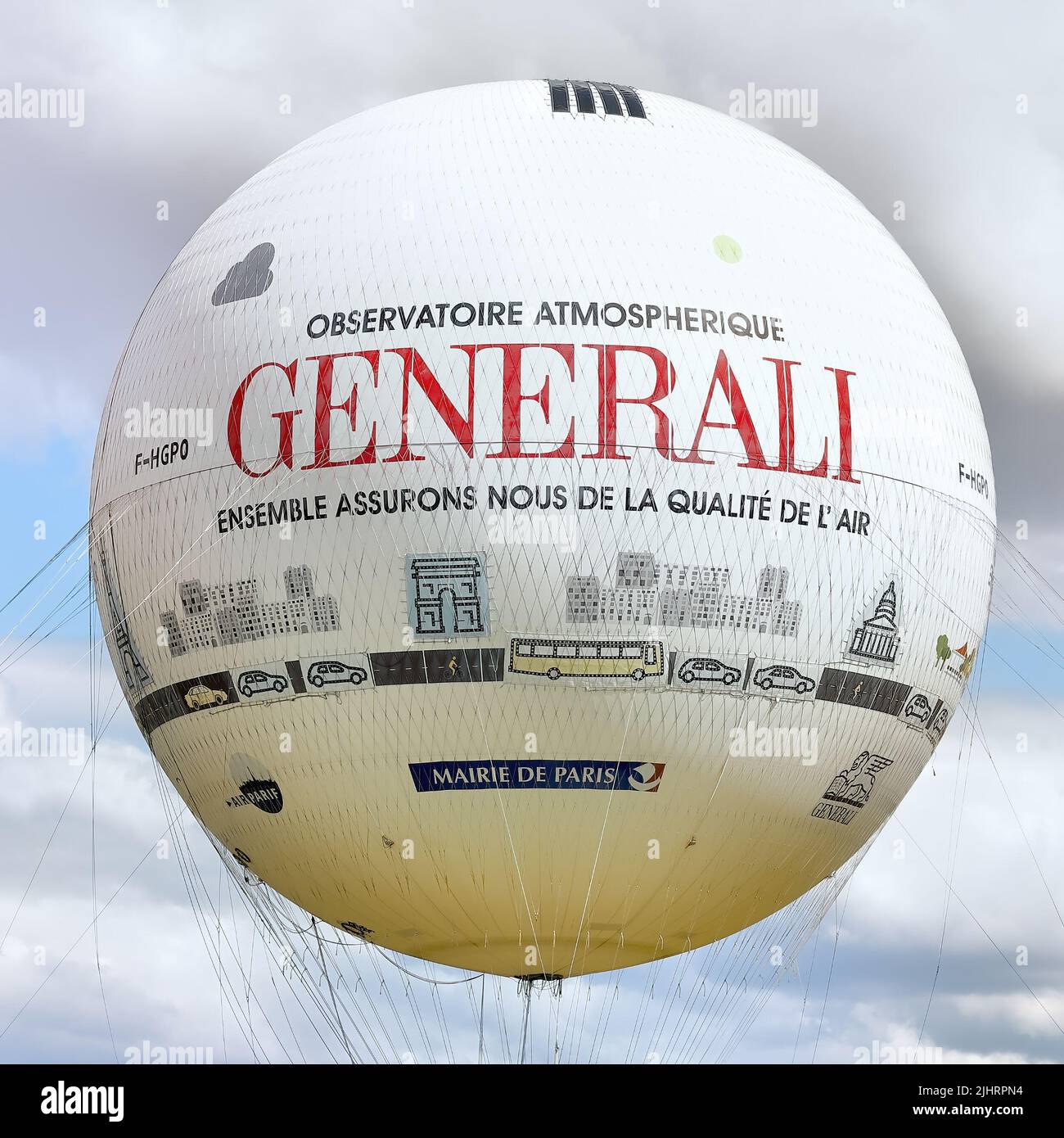 Paris, France - June 15 2019: Observatory Atmospheric Generali balloon ...