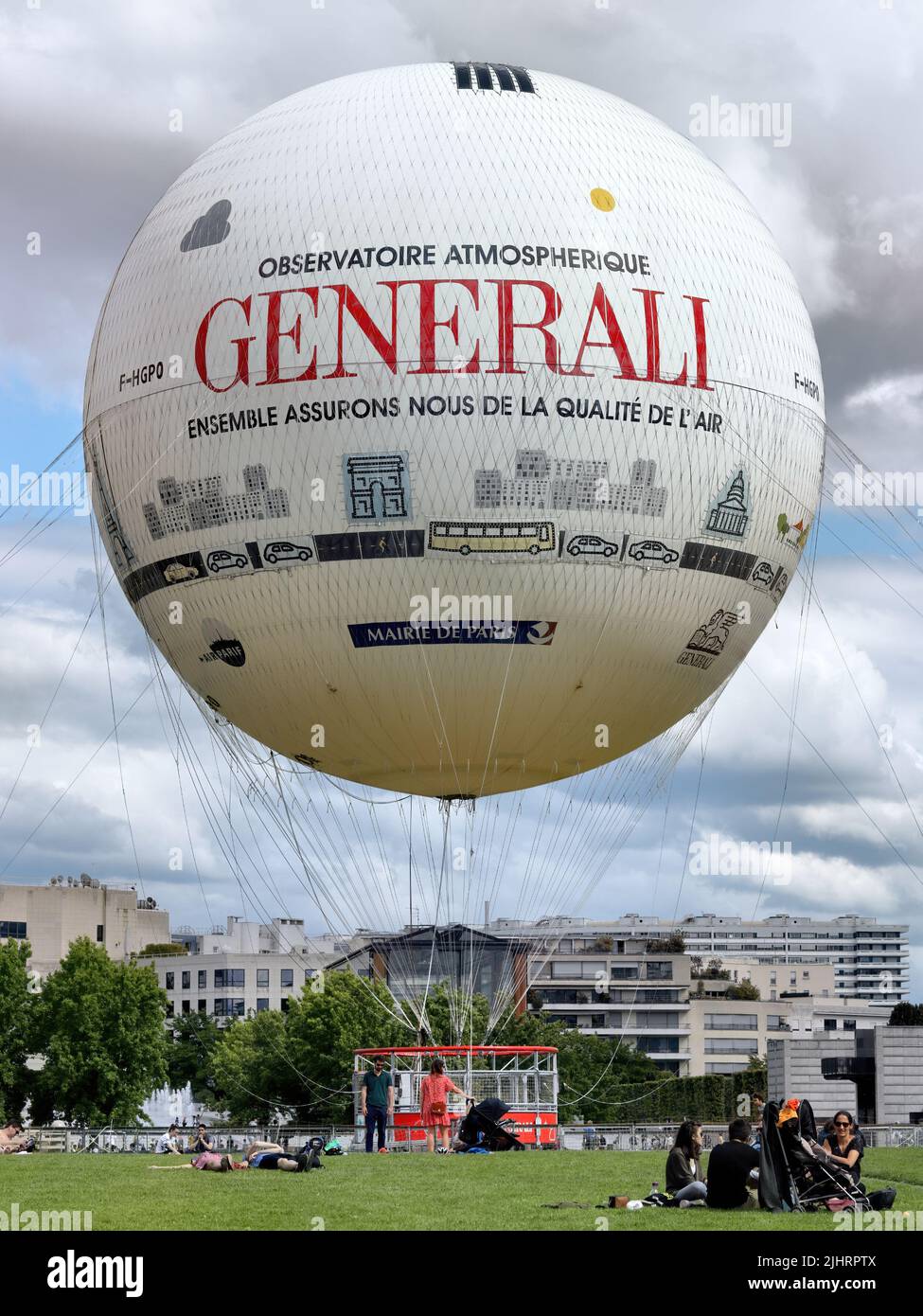 Paris, France - June 15 2019: Observatory Atmospheric Generali balloon ...