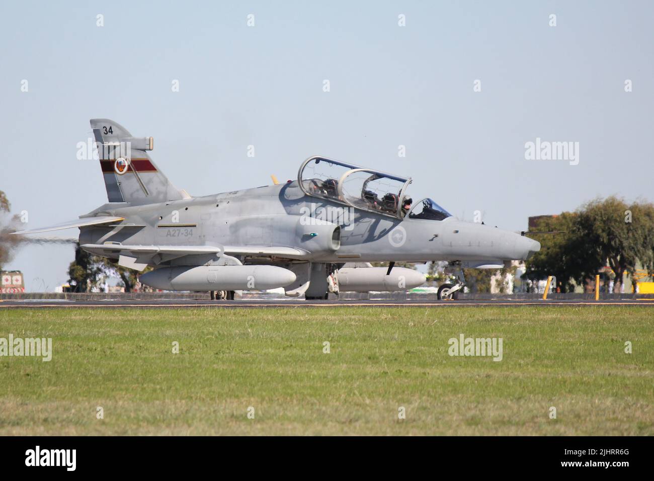 A RAAF BAE Hawk aircraft on taxiing Stock Photo - Alamy