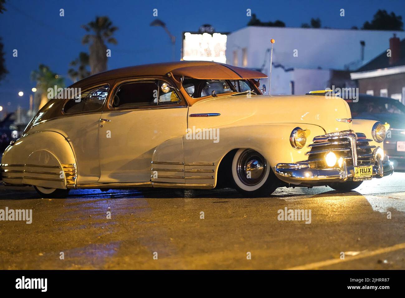 A classic Chevrolet Fleetline on the street in the evening Stock Photo ...