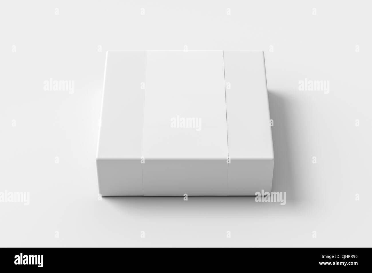 Square box mock up with blank paper cover label: White gift box on ...