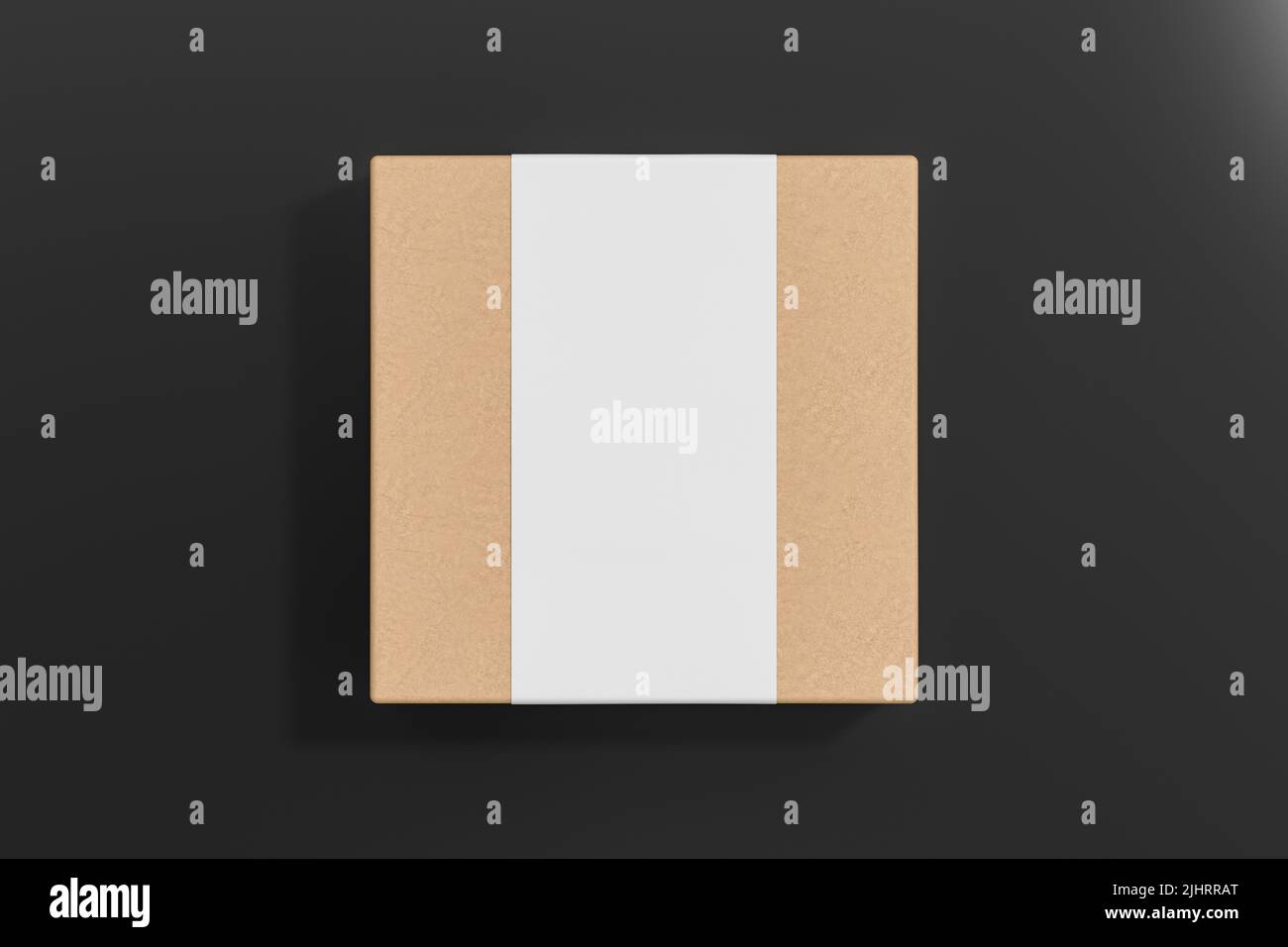 Square box mock up with blank paper cover label: Cardboard gift box on ...