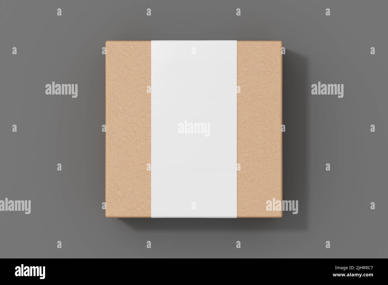 Square box mock up with blank paper cover label: Cardboard gift box on ...