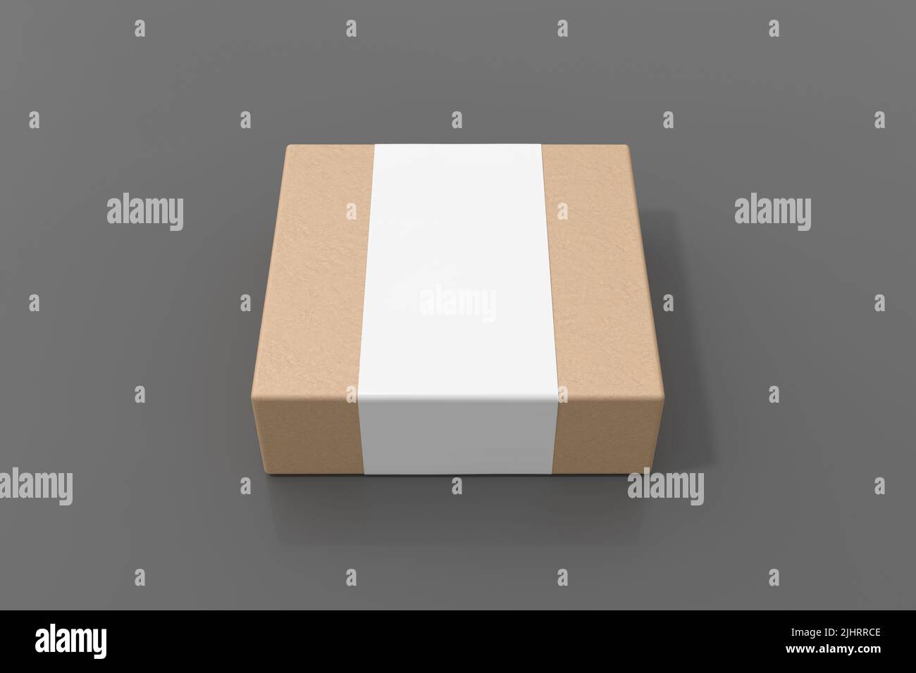 Square box mock up with blank paper cover label: Cardboard gift box on ...