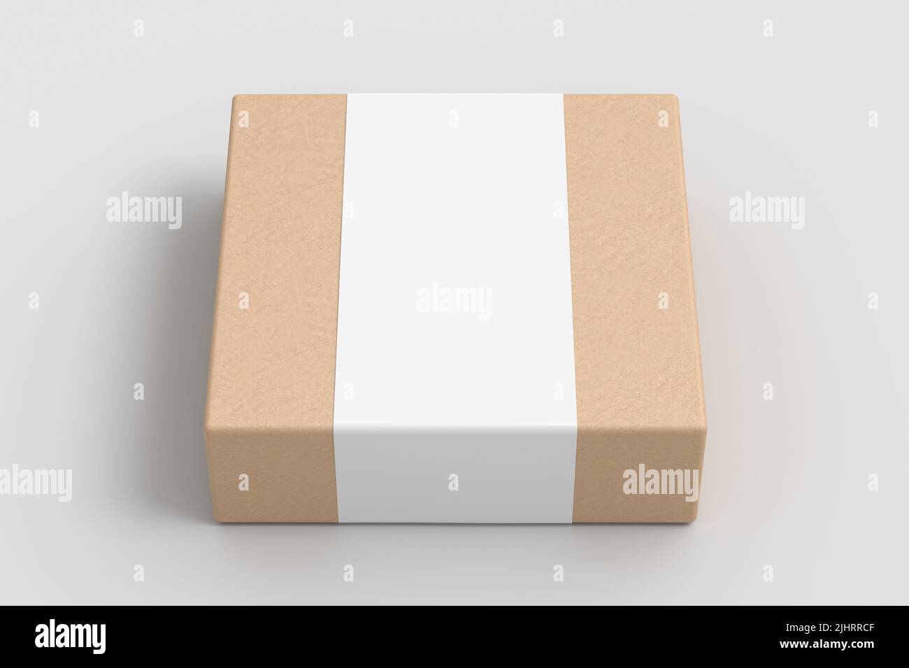Square box mock up with blank paper cover label: Cardboard gift box on ...