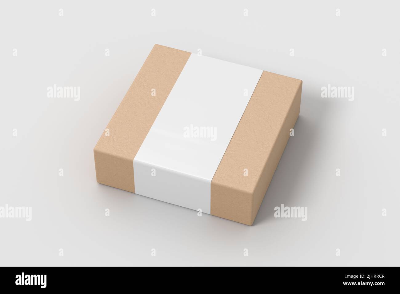 Square box mock up with blank paper cover label: Cardboard gift box on ...