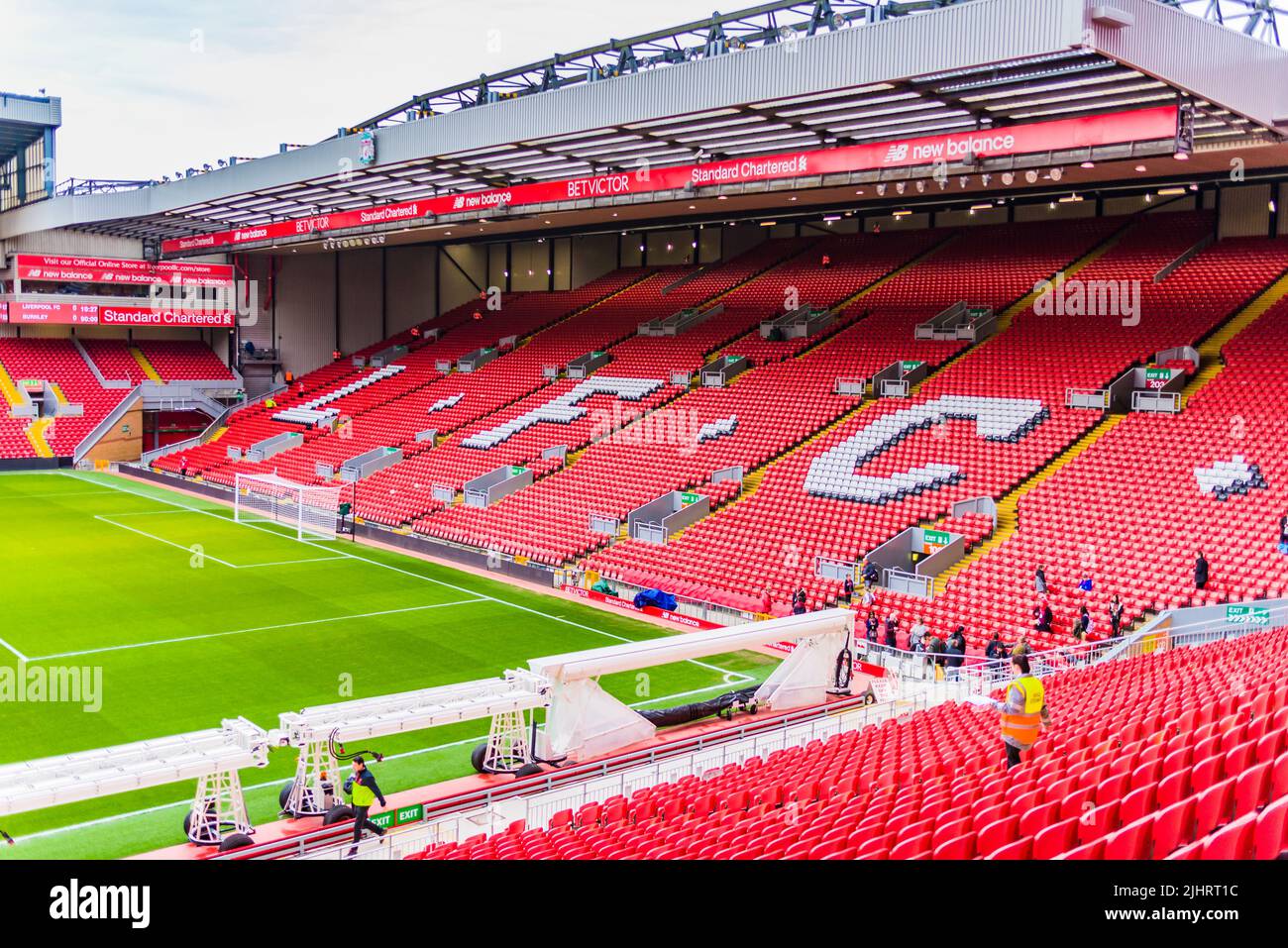 Partial view of Anfield. Anfield is a football stadium in Anfield ...