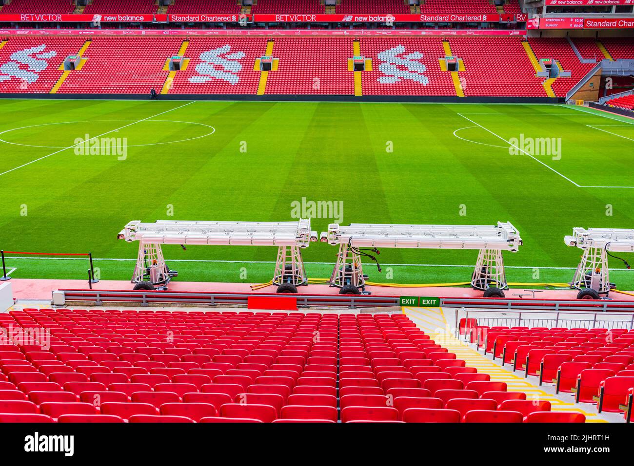 Partial view of Anfield. Anfield is a football stadium in Anfield ...