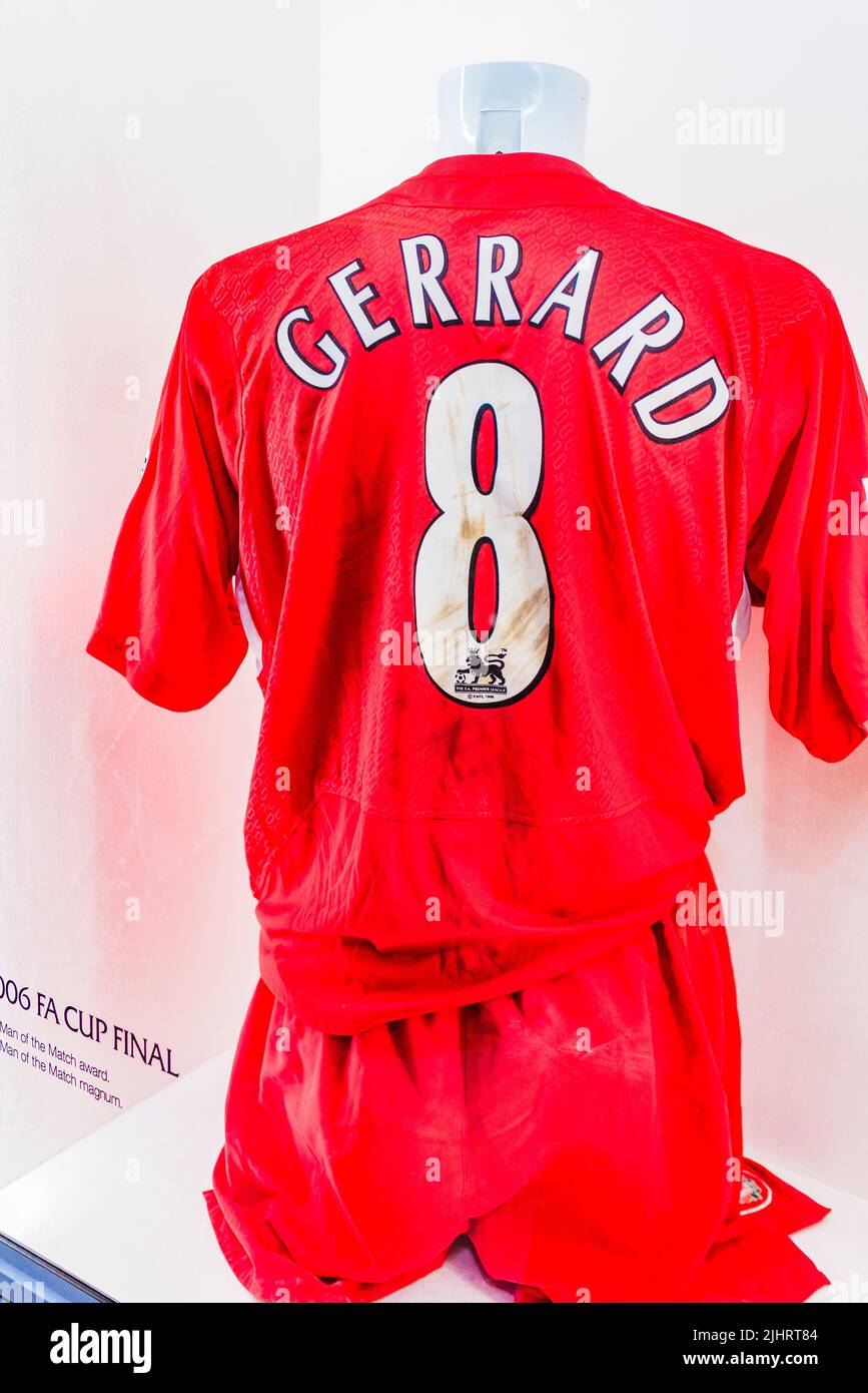 The Liverpool FC Stadium Tour, interactive museum. Gerard Premier ...
