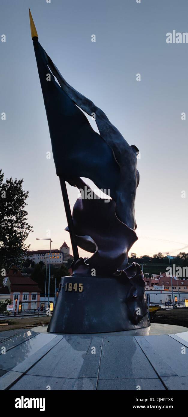 Resistance Flag Monument in Prague Stock Photo - Alamy