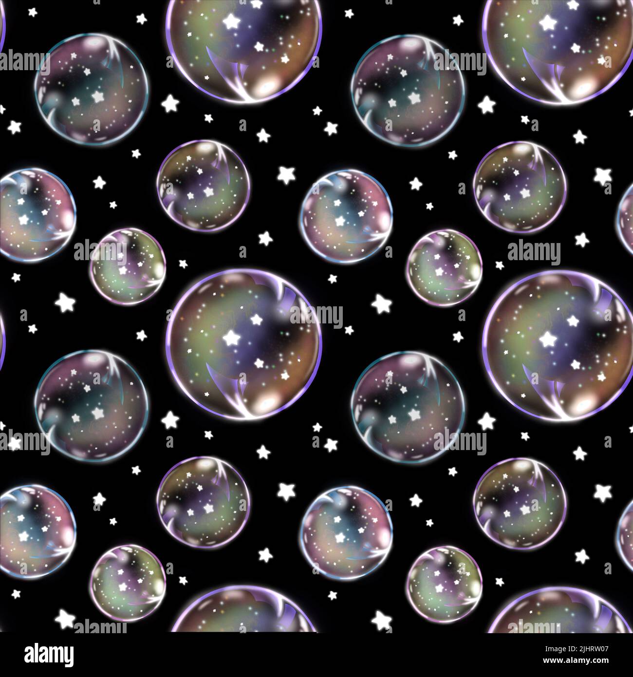 Colorful dreamy star and rainbow bubble pattern design Stock Photo - Alamy