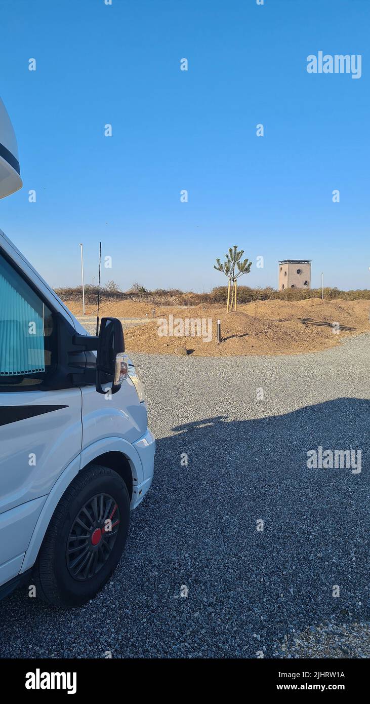 Family vacation trip camper van, holiday trip in motorhome, caravan ...