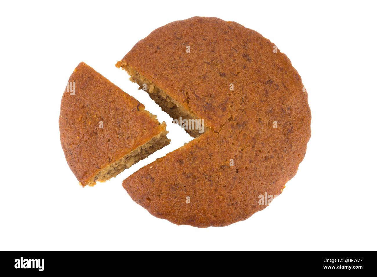 banana cake sliced isolated on white background Stock Photo - Alamy