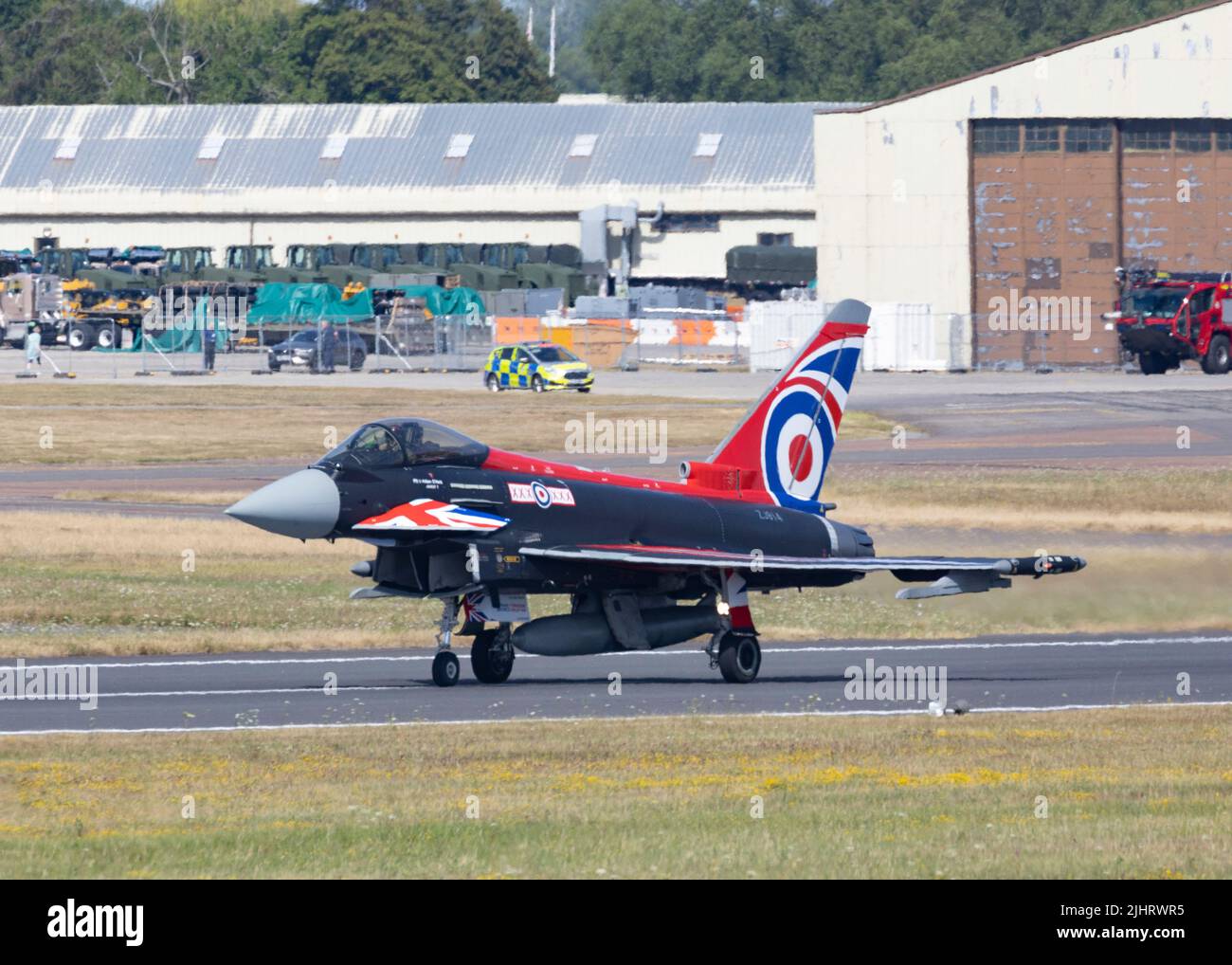 The 2022 RAF Display Team Typhoon GR4 landing at RAF Fairford Stock ...