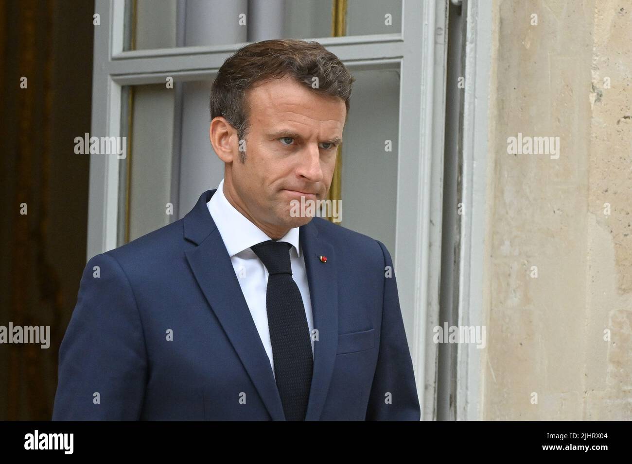 Working lunch at the Elysee, Emmanuel Macron receives Mr. Mahmoud ABBAS ...