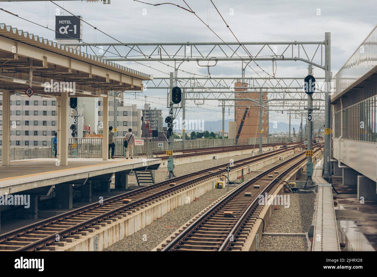 A view of the railways in the Niigata station Stock Photo - Alamy