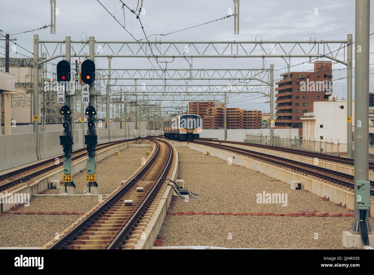 A view of the railways in the Niigata station Stock Photo - Alamy