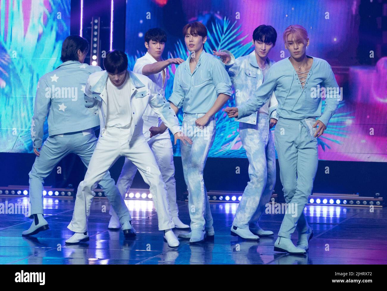 20 July 2022 - Goyang, South Korea - South Korean K-Pop boys band SF9, performs on the stage ...