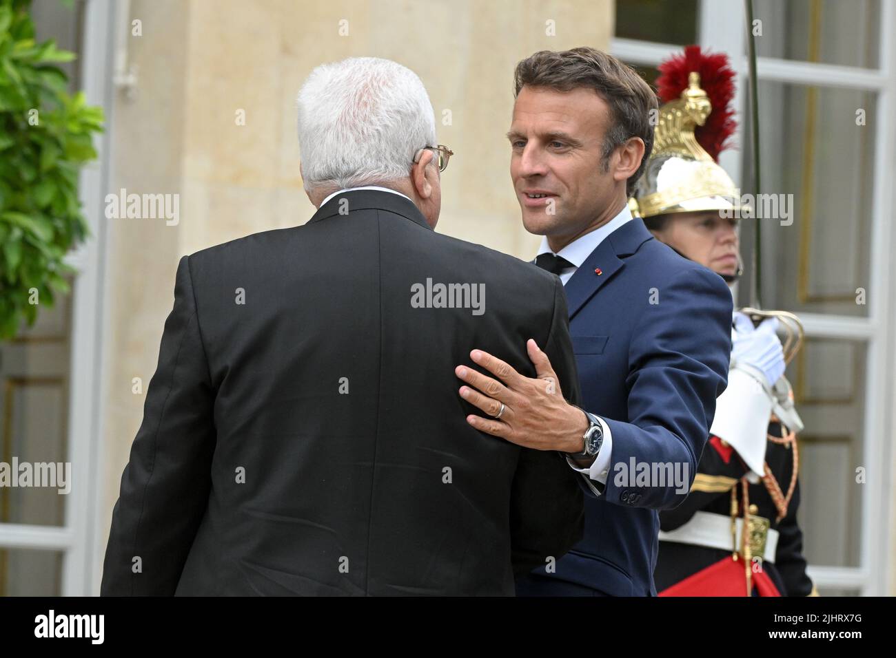 Working lunch at the Elysee, Emmanuel Macron receives Mr. Mahmoud ABBAS ...