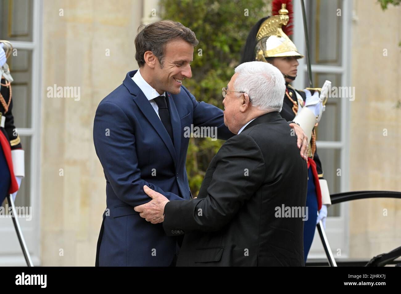 Working lunch at the Elysee, Emmanuel Macron receives Mr. Mahmoud ABBAS ...