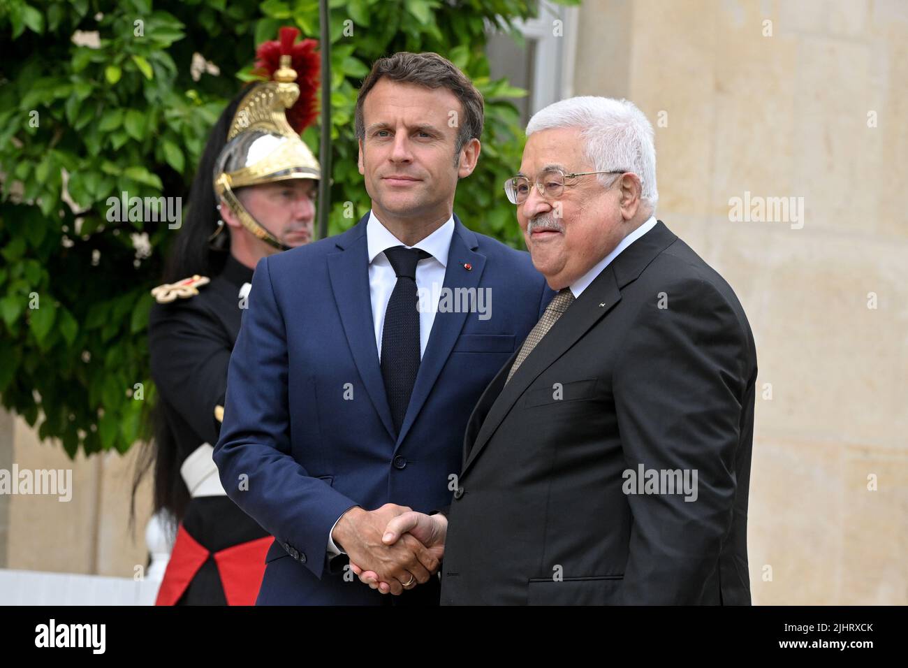 Working lunch at the Elysee, Emmanuel Macron receives Mr. Mahmoud ABBAS ...
