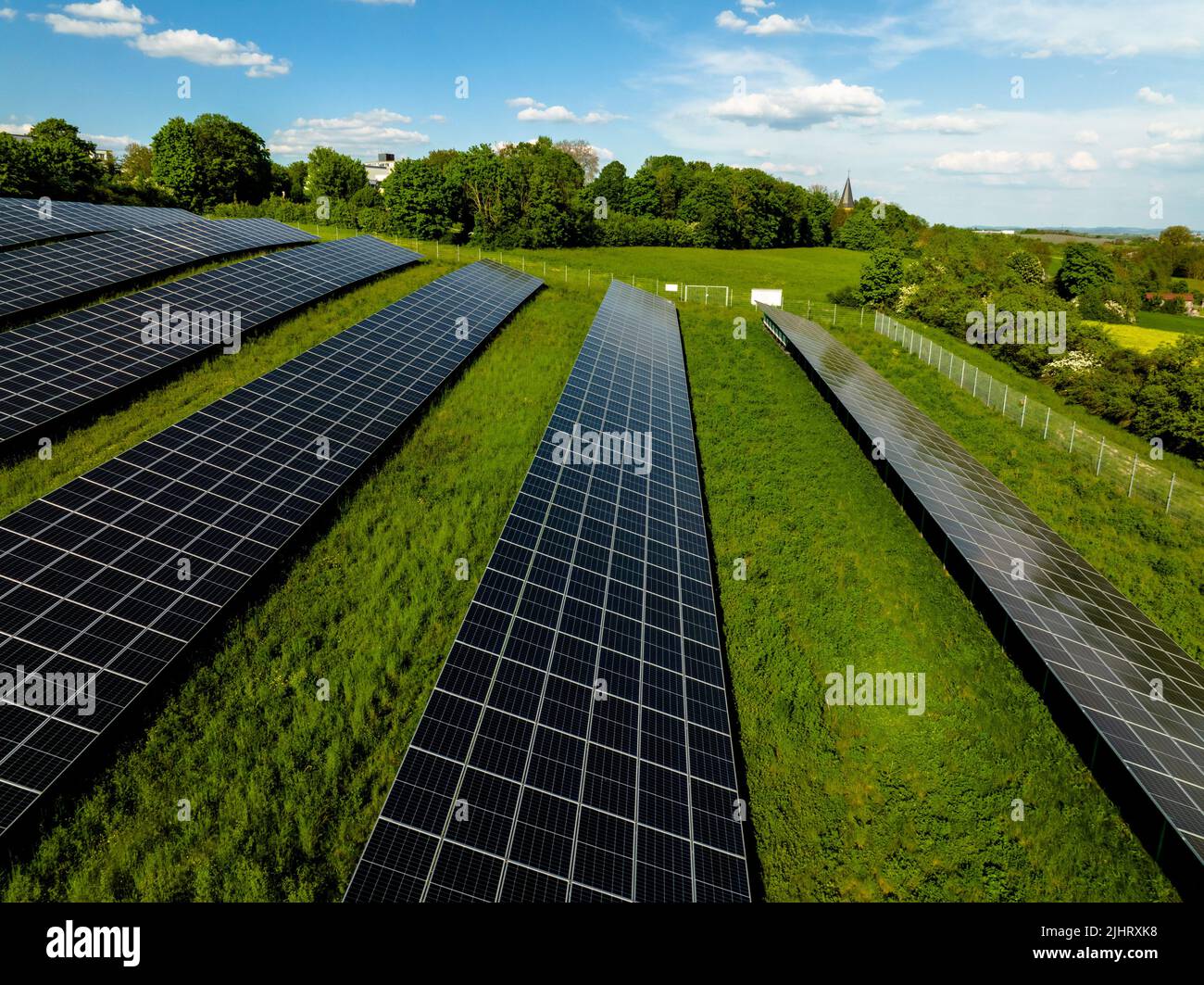 The solar cells on green hillside in Germany Stock Photo - Alamy