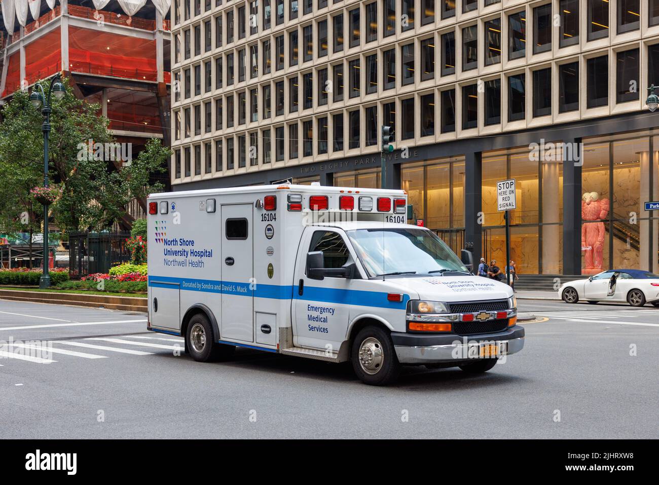 A North Shore University Hospital, Northwell Health Ambulance driving ...