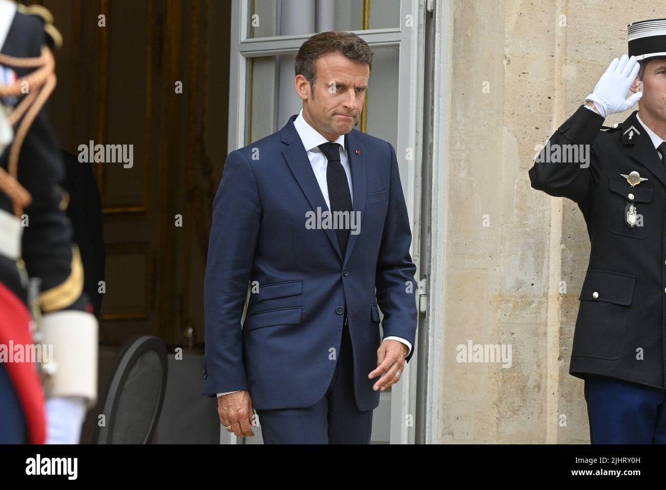 Working lunch at the Elysee, Emmanuel Macron receives Mr. Mahmoud ABBAS ...